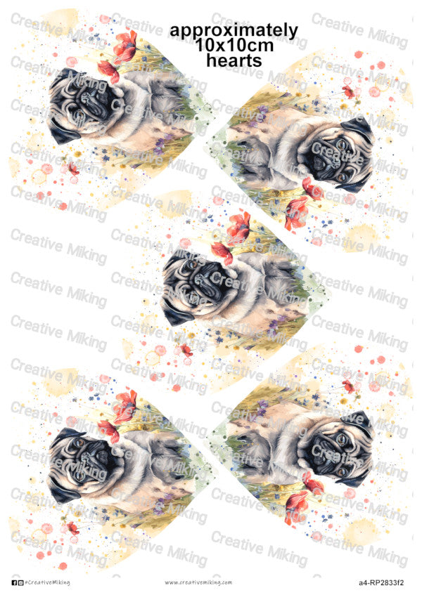 Pug Dog Decoupage Paper | RP2833f2 – Creative Miking