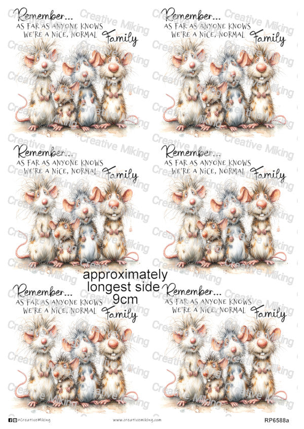 Rat Family Decoupage Paper | RP6588a – Creative Miking
