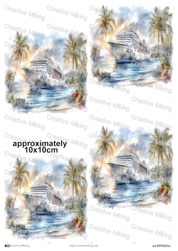 Cruise Ship Decoupage Paper – Set of 4 | RP6993a – Creative Miking