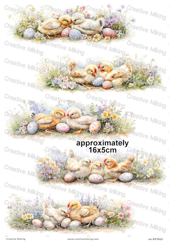 Spring Easter Chicks And Eggs Decoupage Paper | RP7022 – Creative Miking