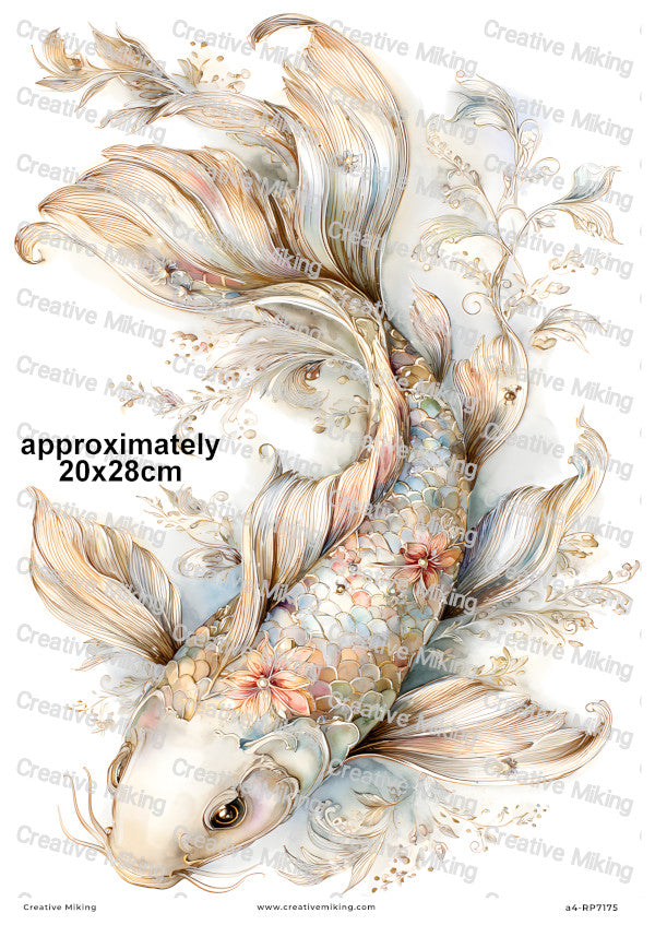 Koi Carp Fish Decoupage Rice Paper | RP7175 – Creative Miking