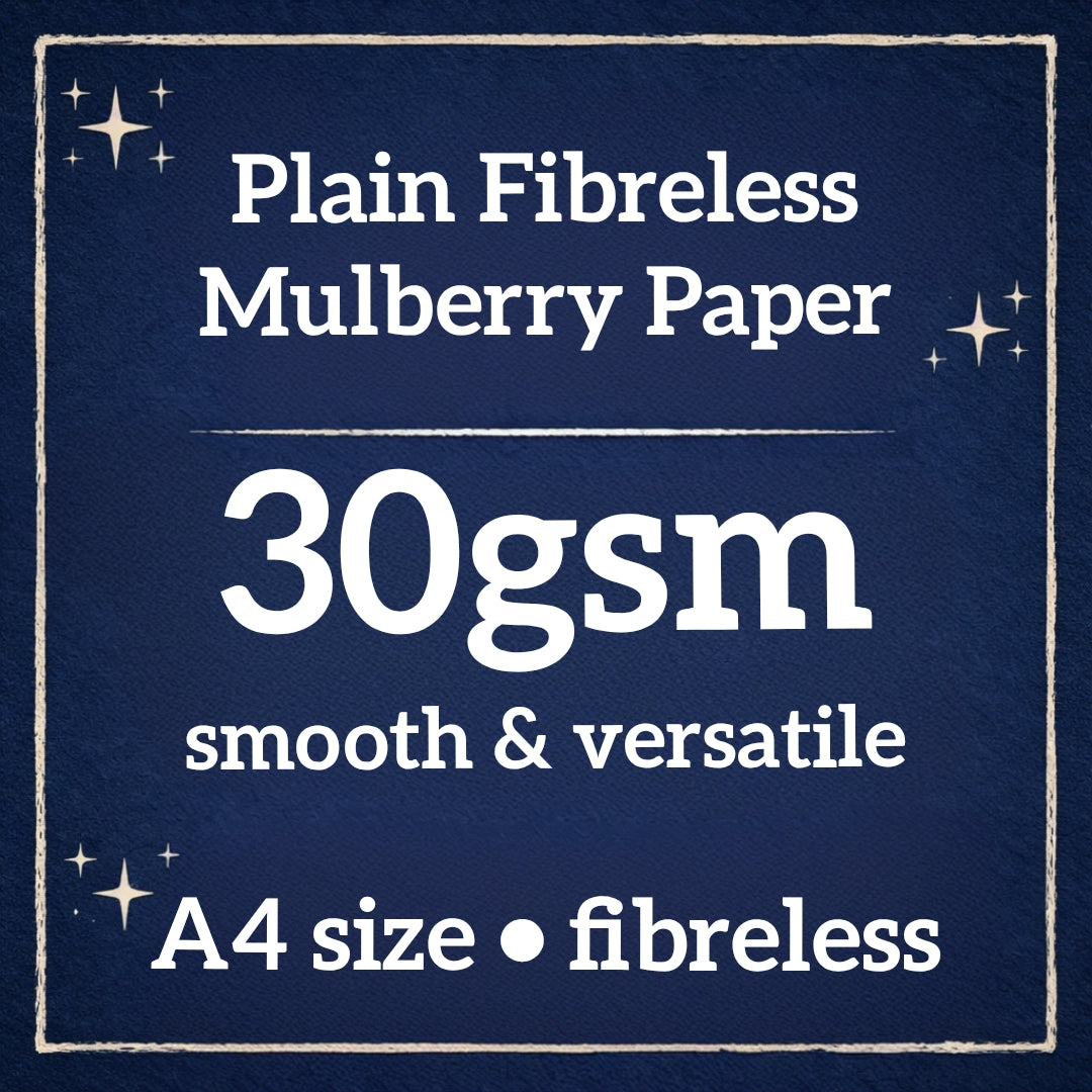 Plain Fibreless Mulberry Paper – A4 Size, 30gsm – Creative Miking
